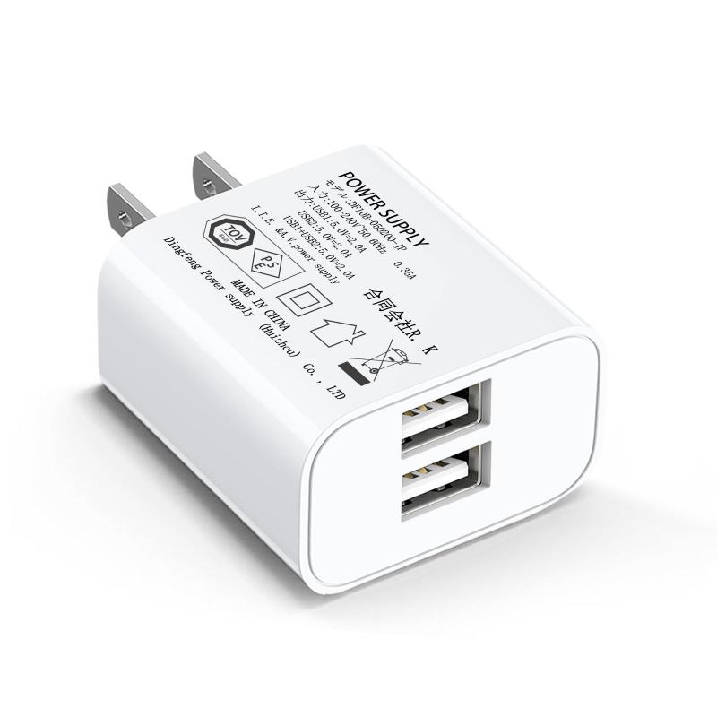 USB 充電器 ACアダプター 急速充電器【PSE認証済】 ACコンセント 2ポート 同時充電 2A USB電源アダプター スマホ充電器 携帯 タブレット ヘッドホン イヤホン対応