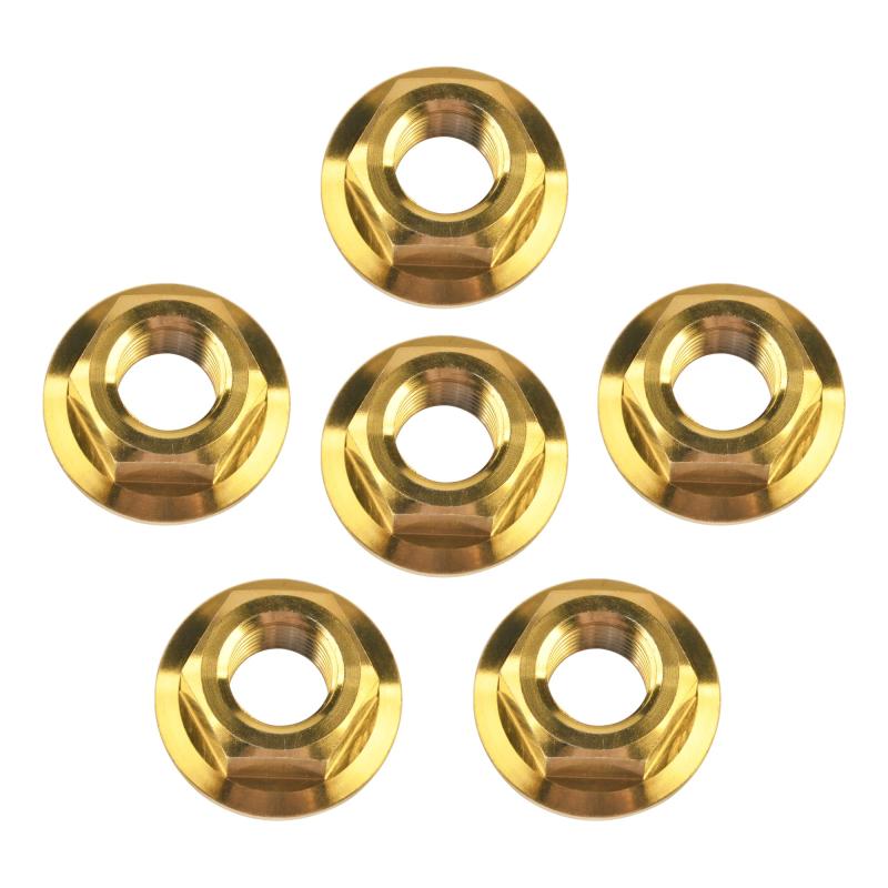 Ruifu 6個入チタン合金 M10 x 1.0 1.25 1.5 mm 六角 ナット フランジ高強度な64チタン(Ti-6AI-4V)は、最も広く使われるチタン合金で、～300℃までの高温強度もあり加工性、溶接性、靭性のバランスもよく、疲...