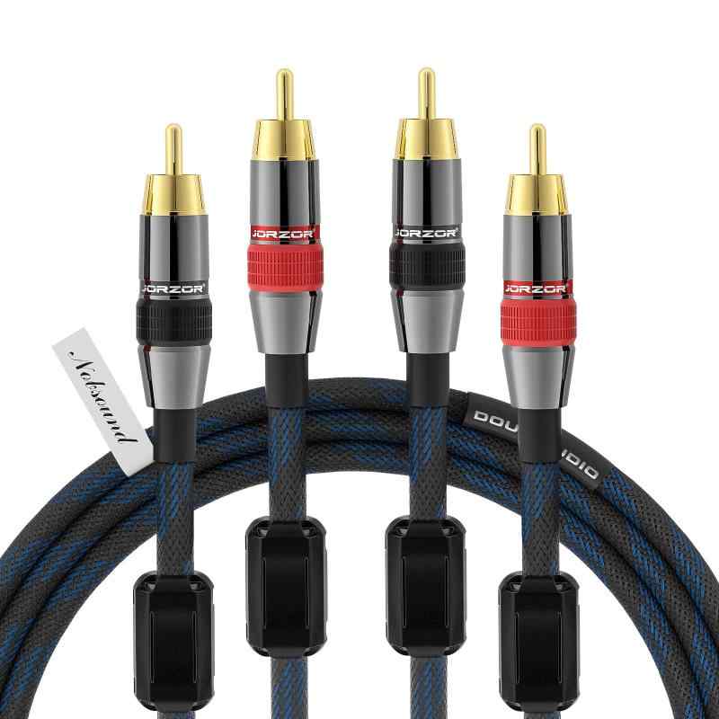 Nobsound Douk Audio OFC RCAケーブル 1 RCA to 2 RCA ステレオオーディオ変換ケーブル Y分配ケーブル 24K金メッキ端子 セットトップボックス スピーカー アンプ DVDプレーヤー 等に対応MC303...
