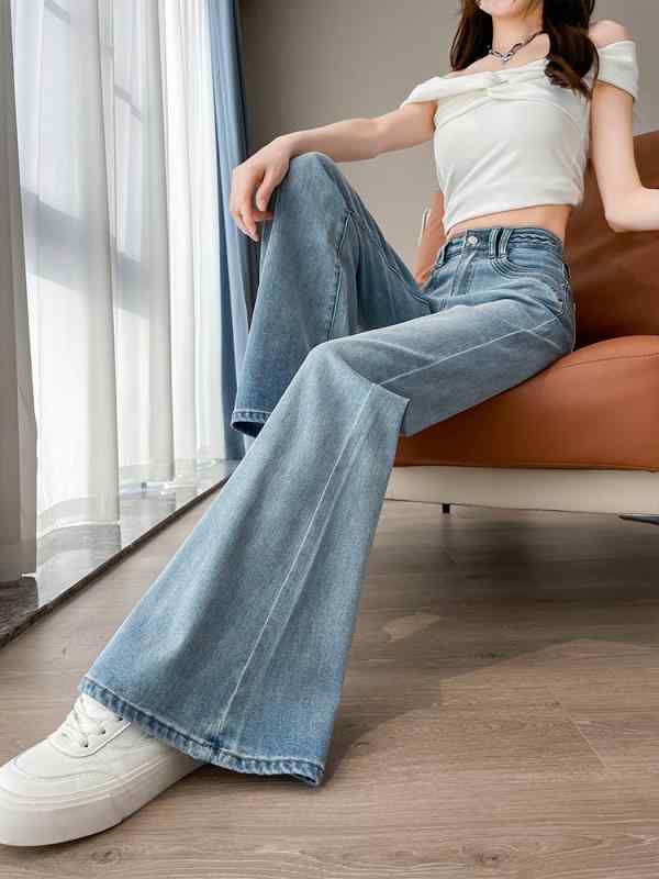 ・カテゴリ: 牛仔パンツ・主な素材: 綿 70%以上80%未満・スタイル: 通勤風、カジュアル・パンツ丈: 九分丈、長ズボン、加長版・ウエスト: 高腰・厚さ: 常規・カラー展開: 浅レトロブルー-九分丈、浅レトロブルー-長ズボン、浅レトロブ...