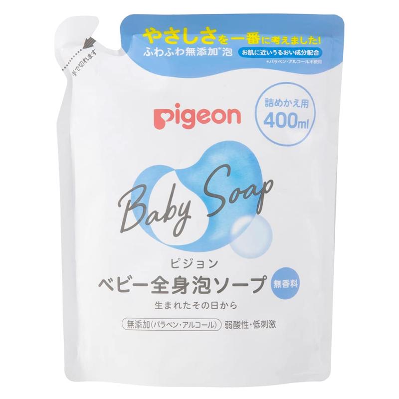 ピジョン Pigeon ベビー全身泡ソープ 詰めかえ用 400ml赤ちゃんのお肌へのやさしさをいちばんに考えたスキンケア