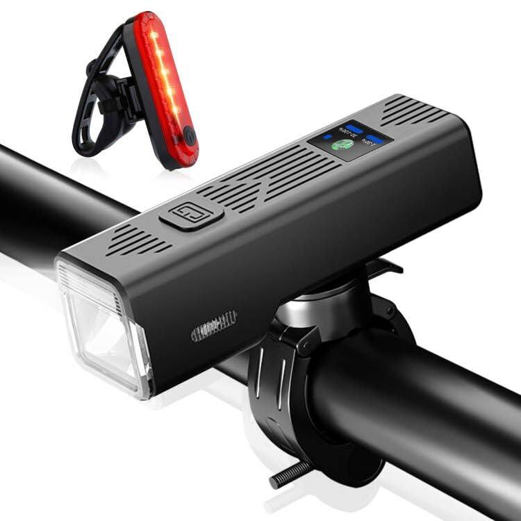 HiiPeak 自転車 ライト 3000mAh大容量 自転車ヘッドライト 防水 自動点灯モード USB充電式 LEDヘッドライト テールライト付き 高輝度1000ルーメン 4つ調光モード ロードバイクライト 防眩機能 防振