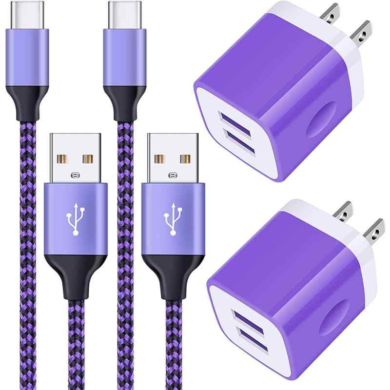 【USB Type Cケーブル×2M×1本+2ポートUSB充電器×1個】Type C充電器 2ポートUSB急速充電器 Ailkin usbコンセント スマホ充電器 usb電源アダプタ USB C充電器 Type-cケーブル付き2mタイプCケ...