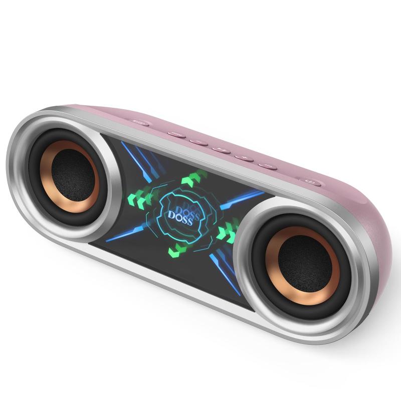 DOSS SoundBox Pro+ P400 Bluetoothスピーカー 50W 重低音 ワイヤレス ポータブル 小型 ブルートゥース スピーカー【26時間再生/ワイヤレスステレオ対応/クールファントムミラーライト搭載/IPX5 防水/マ