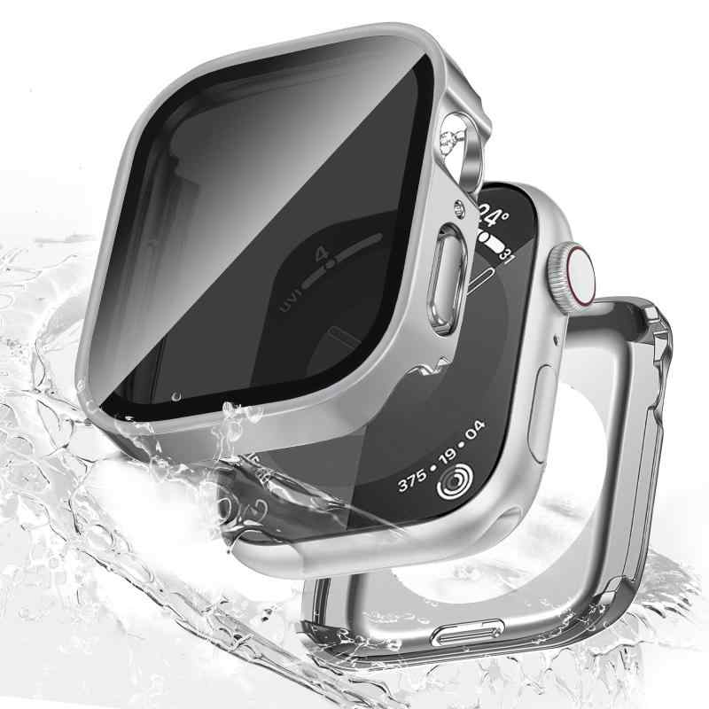 【2in1 防水の覗き見防止設計】LISAMER 対応 アップルウォッチ カバー Series 11 10 9 8 7 6 5 4 SE3 SE2 SE 対応 Apple Watch カバー 一体型 新デザイン 超薄型 PC+ガラス素材 全...