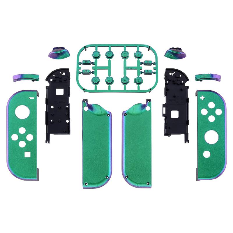 eXtremeRate ジョイコン用交換シェル（ジョイコン本体は付属されません）スイッチjoyconとスイッチOLEDモデルに対応用ハンドヘルドコントローラーハウジングケース、フルセットボタン付き、スイッチジョイコンに完全にフィットするカス...
