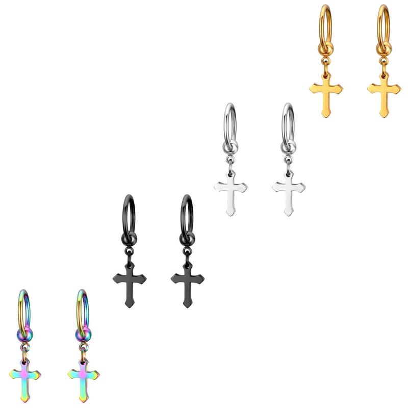 JewelryWe フープピアス 十字架 クロス イヤリング ステンレス 軟骨 ピアス シンプル ペア ピアス 両耳 人気30日間のがございます。万が一到着した商品が不良品でしたら、弊店と連絡していただければ再送またはの対応が可能ですので、...