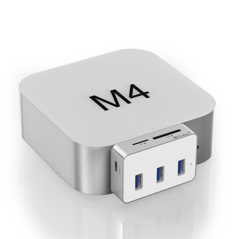Mac Mini M4ドッキングステーション - 6 in 1 USB-C ハブ | 10Gbps USB-C ポート、3x5Gbps USB-A、SD/TF 3.0 カードリーダー搭載、アルミ製 コンパクト設計 | Mac Mini M4...