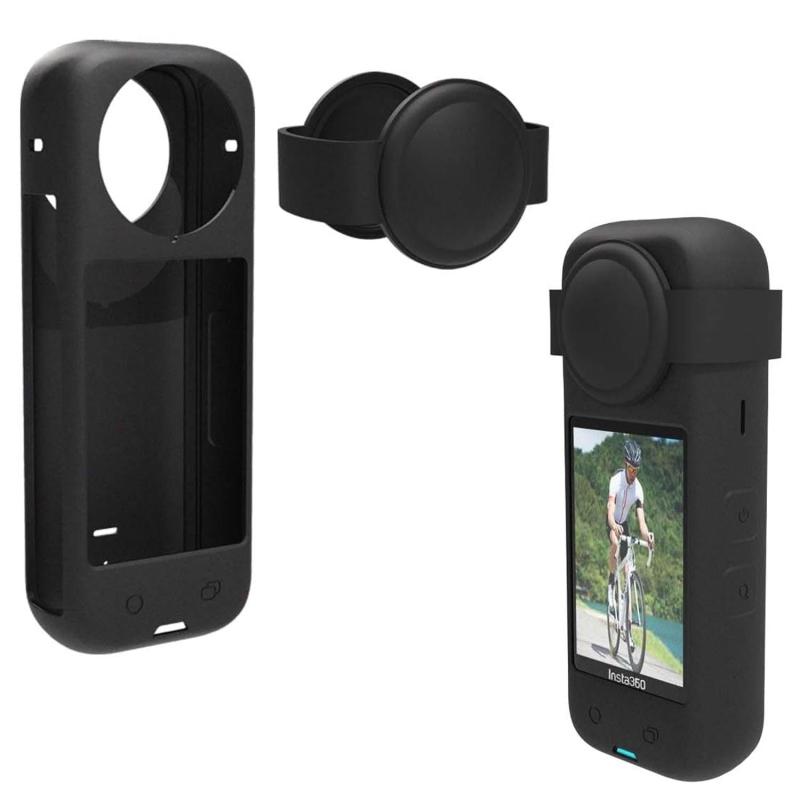 For Insta360 X5 ケース 防水防塵 軽量 着装まま充電可能 耐衝撃性 無臭で ソフ Insta360 X5用 専用保護カバー ゲームコンソール用 ケースカバー（ブラック）【対応機種】：Insta360 X5対応スマートフォン用...