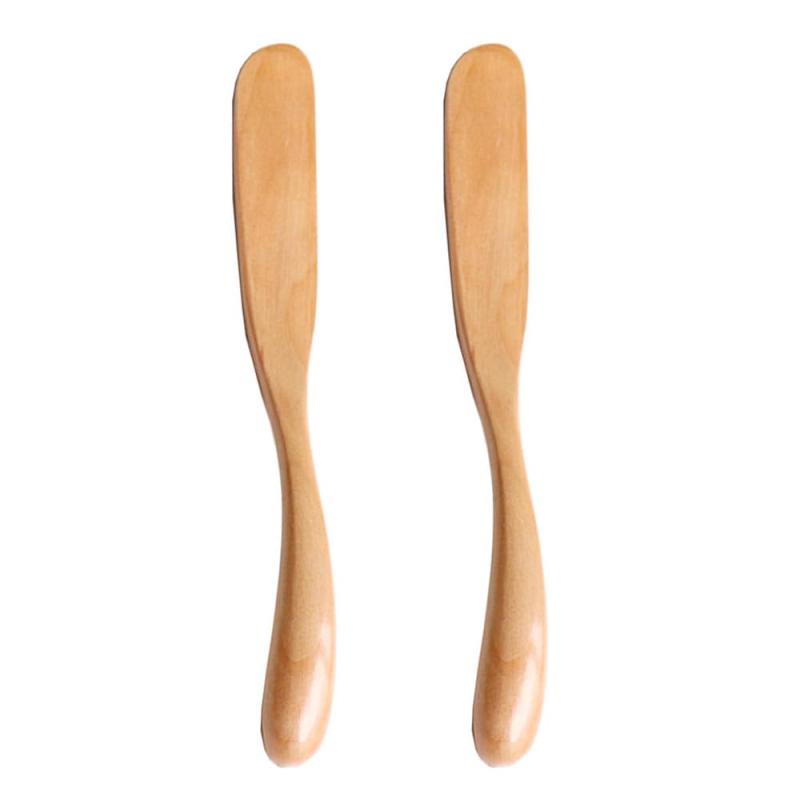 2pcsバターナイフ 木製バターヘラ バタースプレッダー パンナイフ ジャムヘラ 彫刻食器【天然木材素材】：厳選された天然木材を使用し、塗装なしで環境に優しく安心して使用できます。【多機能用途】：混ぜる、ジャムを塗る、パンを切る、バターを塗...
