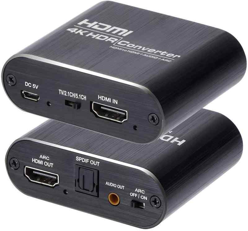 HDMI 分離 音声 デジタルオーディオ分離器 光デジタル/アナログステレオ 「HDMI入力+Toslink/SPDIF+3.5mm音声出力」音声分離器 4K*2K@60Hz 音声 分離 4k PS3/PS4/XBOX/Blu-ray/DV...