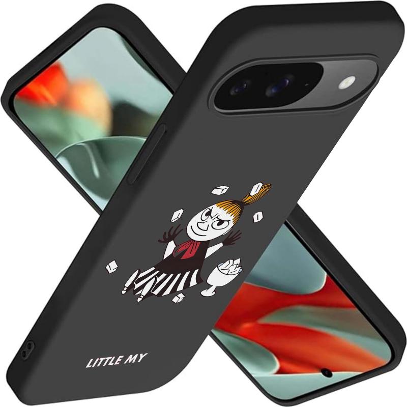 AZAPPCSE Google Pixel 用 ケース ムーミン アニメ 漫画 キャラクター リトルミイ 可愛い おしゃれ 柔らかく弾力性がある 耐衝撃 滑り止め 軽量 TPU素材 強力な保護 シンプルさ【対応機種】Google Pixel...