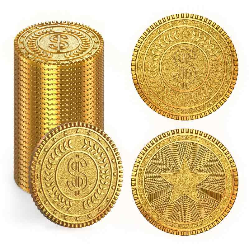 Byhoo Metal Toys Coins, DND Pirate Coins, Stress Relief Tool, with Velvet Drawstring Pouch for Board Games,Role Playing,...