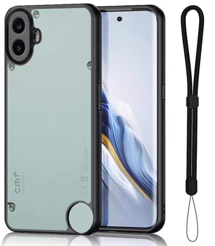 For Nothing CMF Phone 1 ケース カバー【BAOLINTX】PC+TPU素材 薄型軽量 指紋防止 擦り傷防止 落下防止 レンズ保護 着脱簡単 Nothing CMF Phone 1 用 ケース（ブラック）対応機種：No...