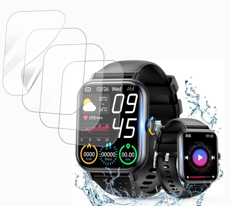【4枚セット】対応 BESTCROF スマートウォッチ 2.1インチ フィルム保護フィルム【BAOLINTX】24時間自動修復技術 気泡防止 飛散防止 反射低減 耐指紋 高透過率 指紋防止高感度 装着簡単 BESTCROF ス【対応機種】：...