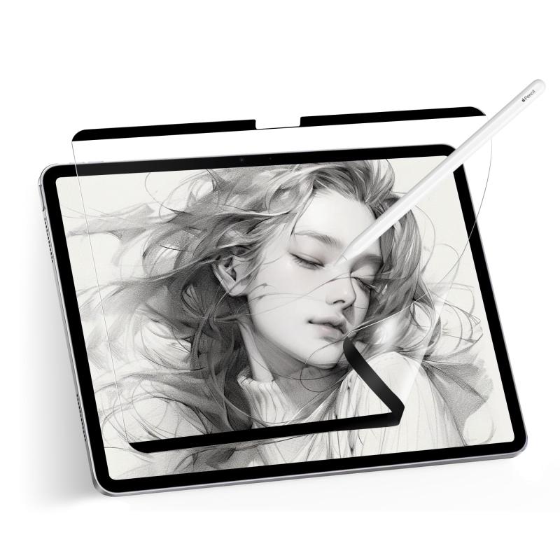 Megoo DrawPad Paperfeel iPad Air/Pro 11インチ（2018-2022）用スクリーンプロテクター、マグネット式取り外し可能な書き込みフィルム、収納フォルダ付き、反眩性、紙のように書き込みと描画が可能【Dra...