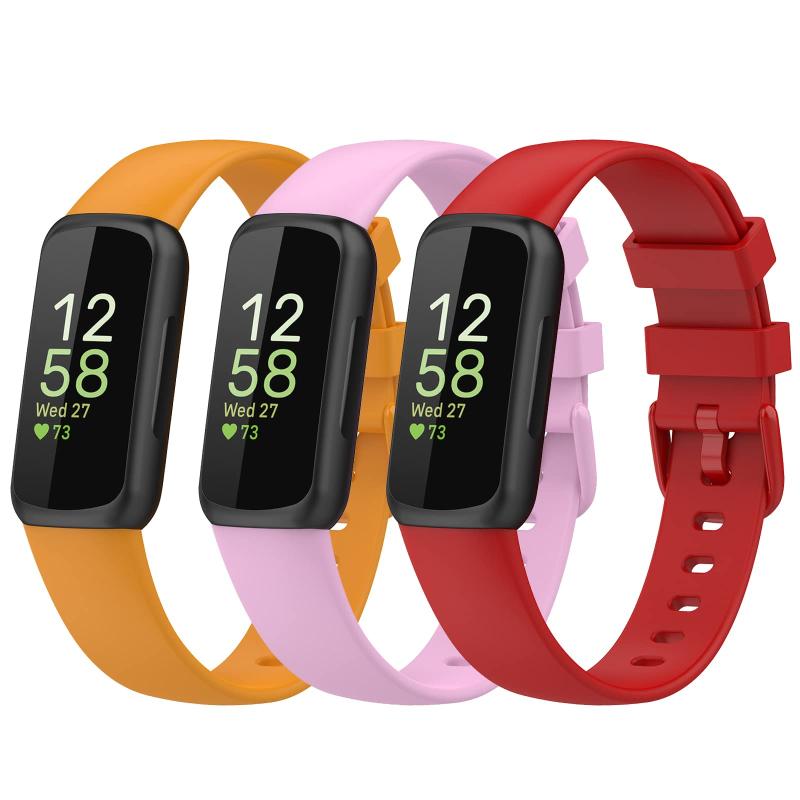 Gheper バンド Compatible with Fitbit Inspire 3 スマートウォッチバンド 交換用 リストバンド ストラップ ブレスレット シリコン アクセサリー レディース メンズ S/Lサイズ ブラック/ブルー/レッ...