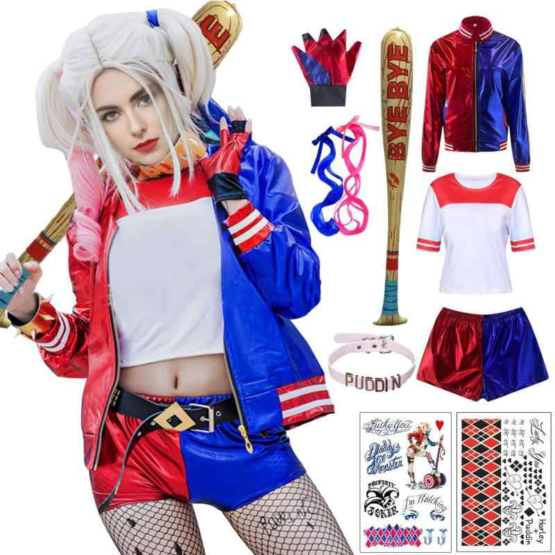 [Moerstar] ハロウィン コスプレ ジョーカー レディース 女の子 映画 8点セット アニメ コスチューム 変装 仮装 大人 子供 キッズ 小道具付き イベント 学園祭 文化祭 舞台 cosplay プレゼント 演【商品セット】豪華...