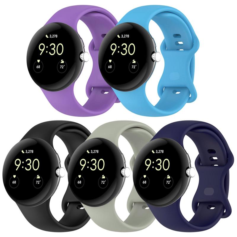 [RuenTech] Google Pixel Watch 4 45mm 交換バンド シリコンスポーツベルト 柔らかい素材 脱着簡単 グーグル Pixel Watch 3 45mm 用ベルト グーグル ピクセル ウォッチ 4 バンド 5本対...