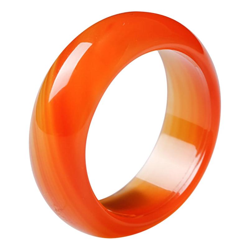 [EXCEART] 指輪 赤瑪瑙 カーネリアン リング 内径18mm パワーストーン シンプル バンドリング 男女兼用 お守り 誕生日プレゼント【カーネリアン 指輪】天然の赤瑪瑙（カーネリアン）を贅沢にくり抜いた、シンプルで美しいリングです...