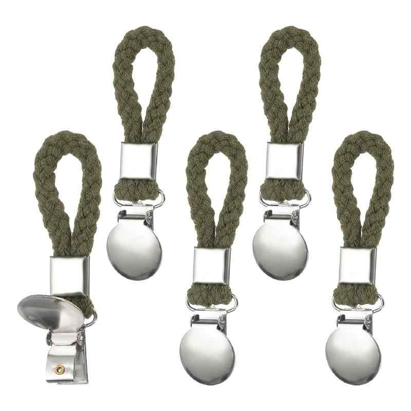 PATIKIL Hanging Tea Towel Clips, Braided Cotton Loop Towel Clip with Metal Clamp for Kitchen Bathroom RVs Camping Organi...