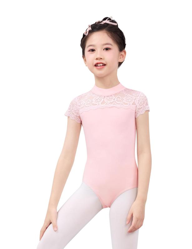 [Daydance] 女の子バレエレオタード、バレエと体操用レーススプライスガールズダンスレオタード, 身長110-160CM