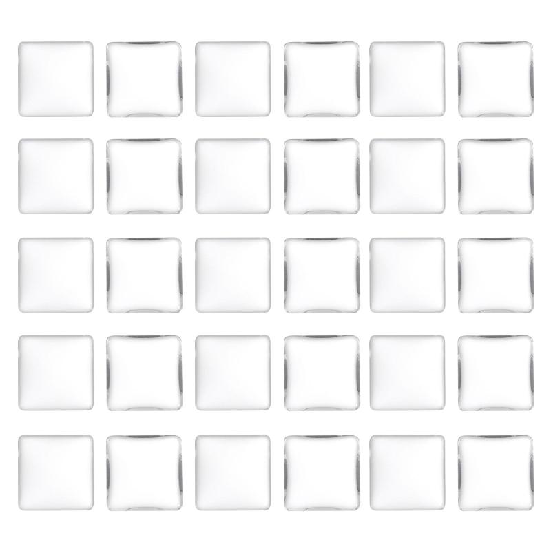 [PATIKIL] ガラスペンダント カ ボション ガラスドームタイル 40個 15x15mm スクエア ジュエリー作り用 クリアアプリケーション：これらの透明なガラスの凸円形は、ユニークで個性的なジュエリーを作るのに適しています。大好きな...