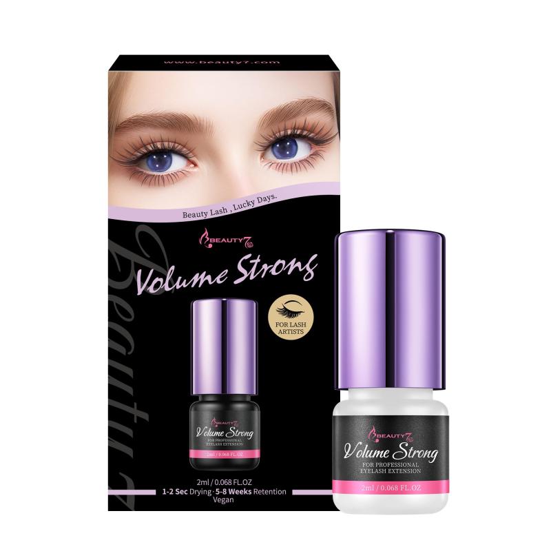 Beauty7 Volume Strongグルーマツエクグルー 超強力 まつげエクステグルー 2ml 乾燥時間1秒 最大持続力8週間 プロ/サロン専用 セルフ施術不可 超速乾タイプ 半永久まつげ【プロ専用マツエクグルー】Beauty7 Vo...
