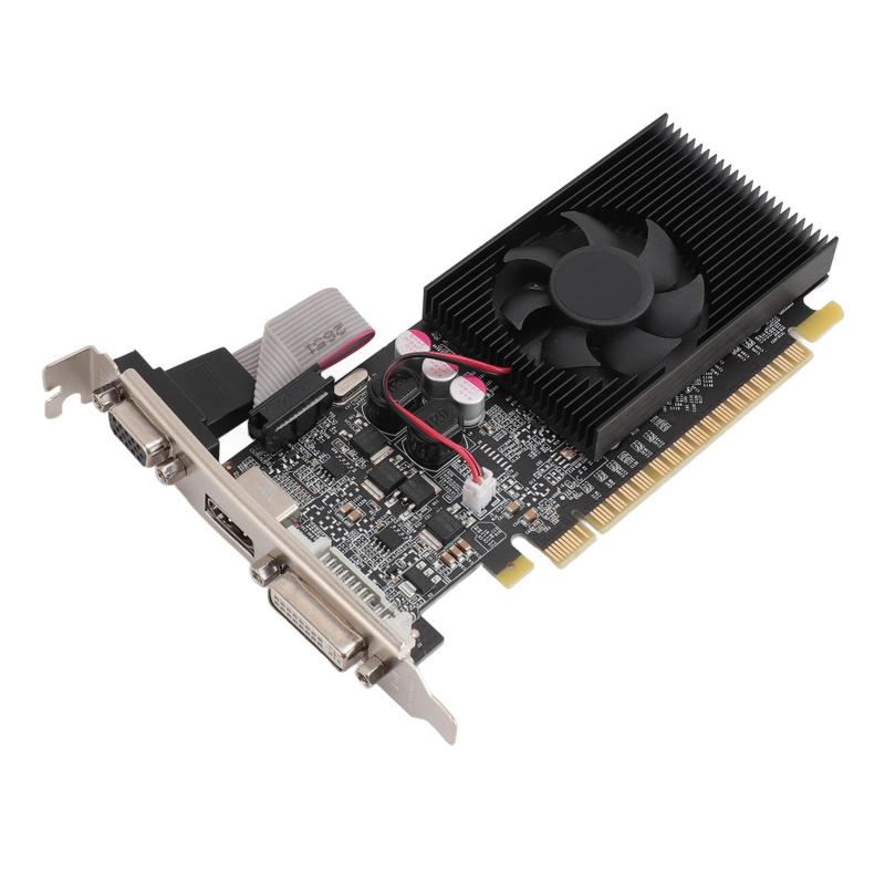 GT710 グラフィックスカード、2GB DDR3 64BIT 1200Mhz 周波数デスクトップグラフィックスカード、HDMI、DVI、VGA、PCIe 2.0 16X スロットをサポート、オフィス PC DIY 用耐久性と安定性：ソリッ...