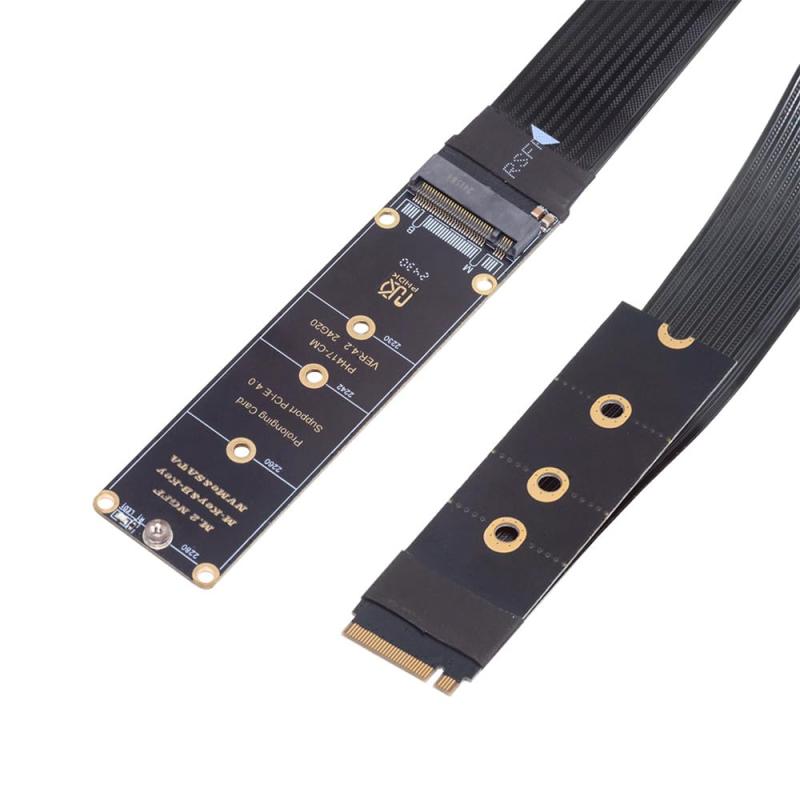 cablecc PCI-E 4.0 NVME PCI Express M-Key NGFF オス-メス延長ケーブル メインボード SSD 2230/2242/2260/2280 30cm柔軟なPVC設計:従来の銅線の代わりに銅線を内部で使用...
