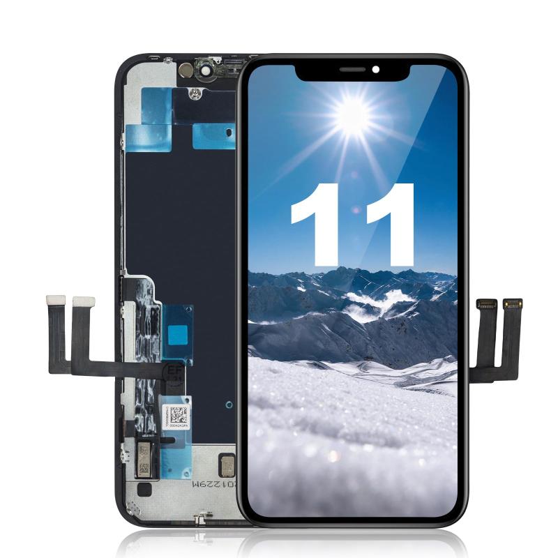 AMZDIGI iphone 11 液晶パネル画面交換修理、卸売フルHD LCDディスプレイタッチスクリーンアセンブリ，防水接着剤付き、互換性のあるiphone 11 液晶パネル交換用6.1インチA2111、A2221、A2223(工具なし...