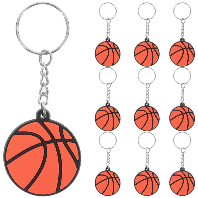 [Toyvian] バスケットボール キーホルダー 10個セット 軽量 耐久性バッグチャーム スポーツイベント 学校カーニバル 記念品 プレゼント向けなデザイン: バスケットボールをモチーフにした個性的なキーホルダーで、鍵やバッグなど身の回...