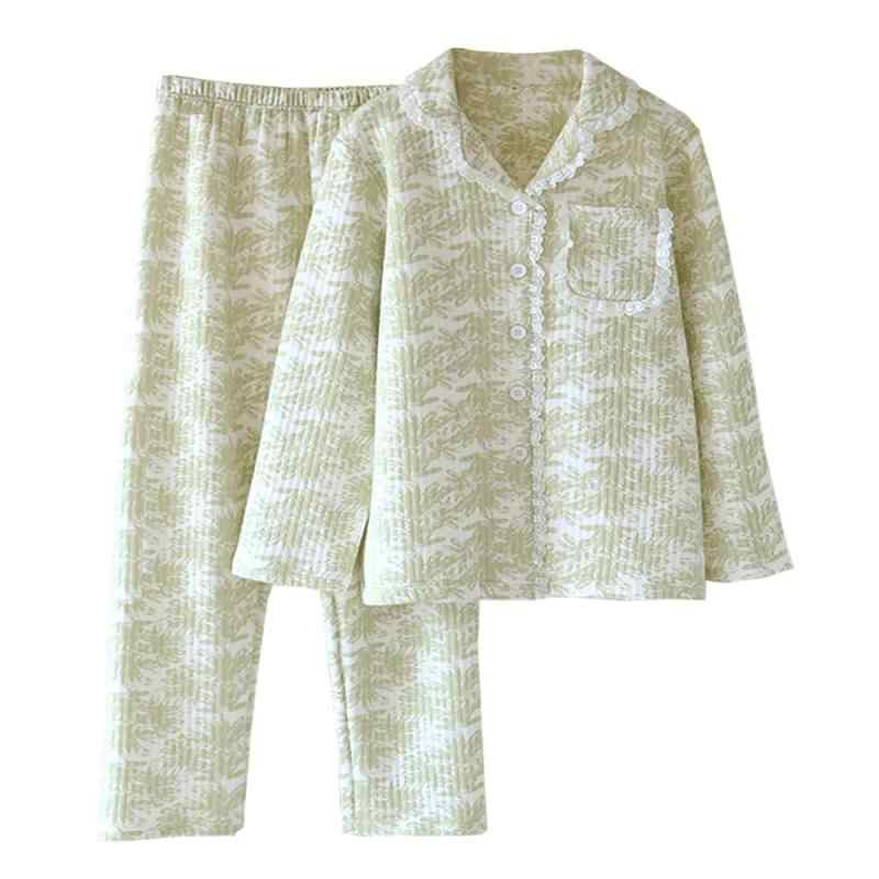 [IDOHEMO] パジャマ レディース ルームウエア 女子 部屋着 寝間着 綿入れ コットン 春 秋 冬