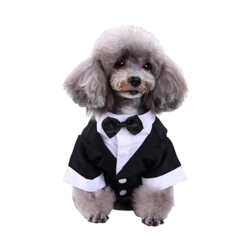 YBGGJO ペット タキシード 蝶ネクタイ付き ドッグウェア ペット用 犬服 可愛い 紳士 撮影/パーティー/結婚式/お祝い 洋服 パーティードレス【サイズ】画像を参考にしてください。【素材】ポリエステル【優れたデザイン】クラシックなブラ...