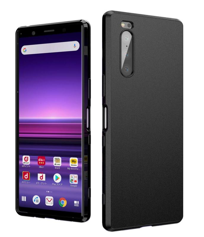 Xperia 5用ケース SO-01M SOV41 薄型 ソフト シンプル ビジネス 滑りにくい TPU 耐衝撃 エクスペリア 5用カバー マット 艶消 ブラック対応機種：Sony Xperia 5表面には肌触りのいいコーティングが施されて...
