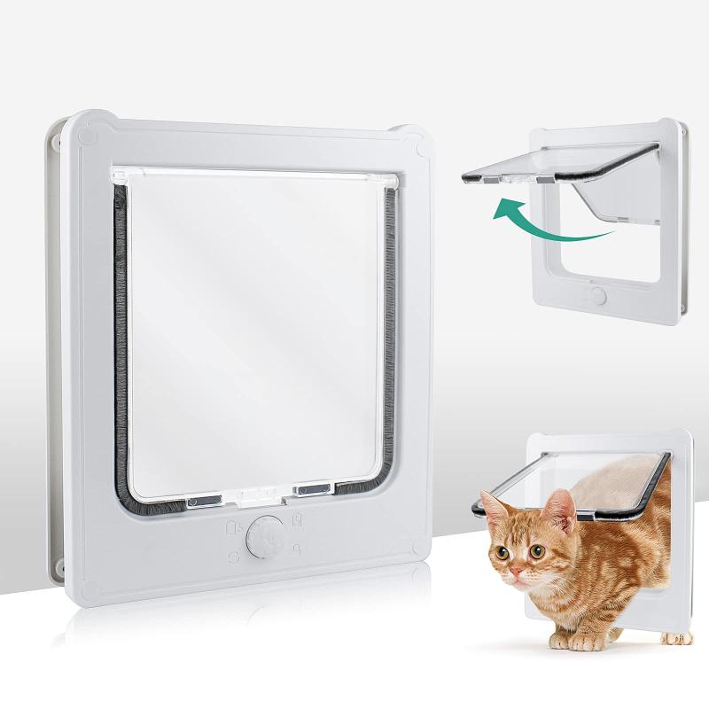 PETLESO ペットドア 猫扉 猫出入り口 超小型犬用 室内用 冷暖房対策 ホワイトペットドア 猫扉 猫出入り口
