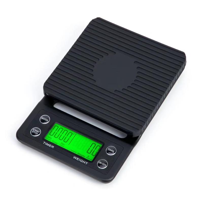Dilraba® 3kg / 0.1gドリップコーヒースケール、タイマー付きポータブル電子デジタルキッチンスケール、高精度LCD電子スケール安全のための滑り止め：滑りにくいシリコンパッドを装備しているので、特にデリケートで壊れやすいガラスの...