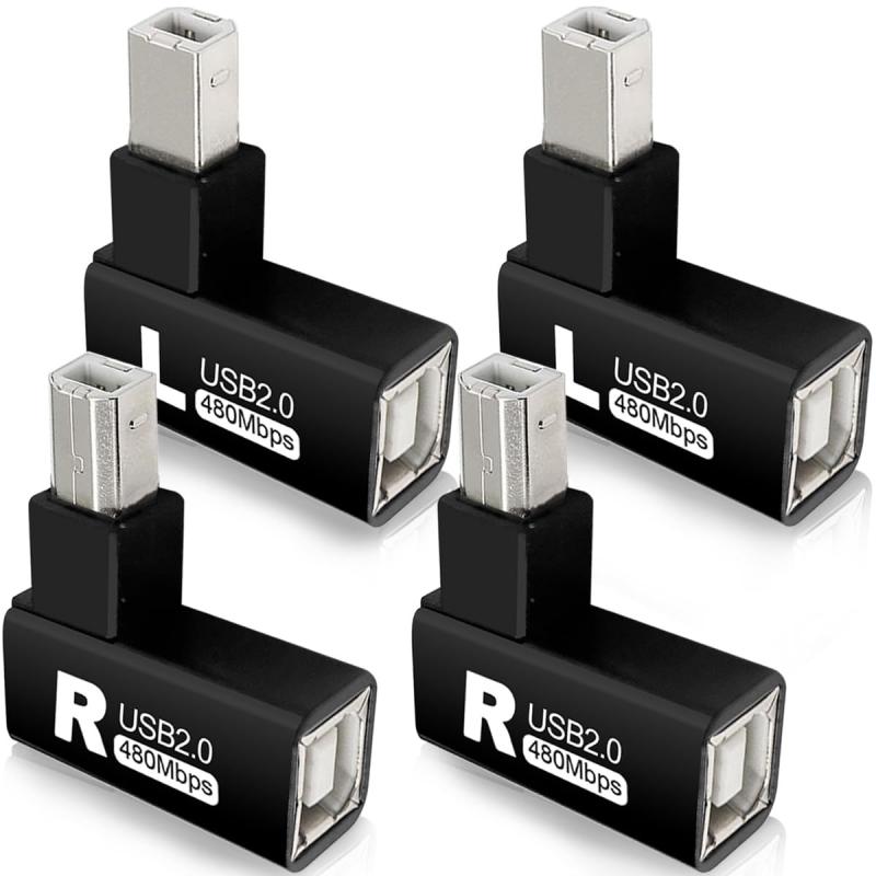 90 度 USB 2.0 タイプ B プリンタ アダプタ