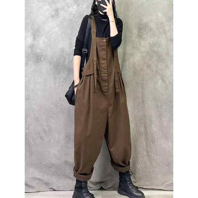 ・カテゴリ: カジュアルパンツ・スタイル: 日韓カジュアル、シンプル・主な素材: 綿70%-80%・デザイン: サロペット・シルエット: ルーズ・パンツ丈: ロングパンツ・ウエスト: ミドルウエスト・生地の厚さ: 普通・カラー展開: ブラウ...