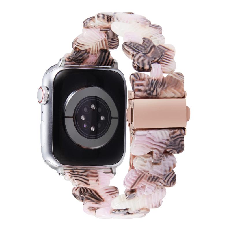 コンパチブル Apple Watch バンド アクリル樹脂製 軽量 蝶型デザイン 42mm/44mm/45mm/46mm/49mm/38mm/40mm/41mm 42mm 互换 アップルウォッチベルト 調整工具付 互换 iWatch Ult...