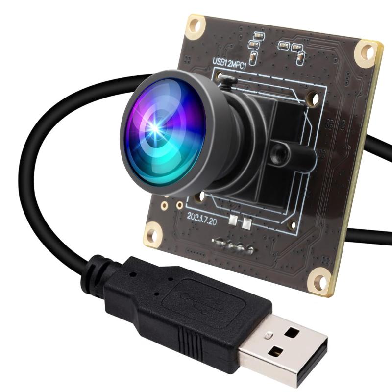ELP 1080P 120fps USBカメラモジュールコンピューター用1200万画素広角PCカメラ100度低歪みレンズ Webかめら12MP高速ミニUVC USB2.0 Webカメラデスクトップコンピューター用産業用USBセキュリティカメ...