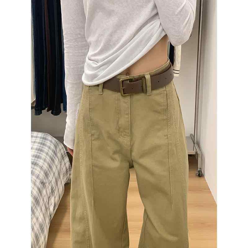 ・カテゴリ: ジーンズ・スタイル: 都市風、オフィス通勤・素材: デニム（含有量50%-70%）・パンツタイプ: ワイドパンツ、ルーズフィット・パンツ丈: ロングパンツ・ウエスト: ハイウエスト・生地の厚さ: 普通・デザイン特徴: ユーズド...