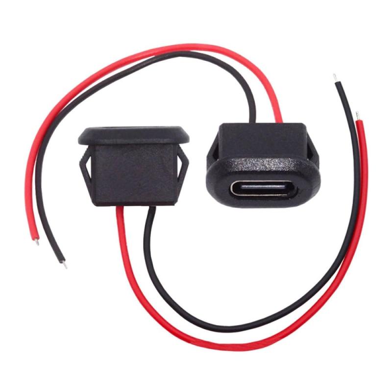 xiwai 2個/セット 24AWG USB 2.0 ピグテールケーブル タイプA メスソケットから2ピン/4ピン オープンコード ラッチマウントタイプ DC 5V 電源 DIY OEM 修理用