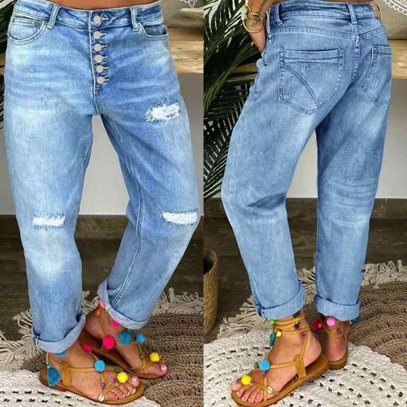 ・カテゴリ: デニムパンツ・スタイル: 欧米風、ストリート、カジュアル・主な素材: 綿 50%以上70%未満、ポリエステル 30%以上50%未満・素材の種類: デニム・デザイン: ストレート、ワイド、ダメージ加工（クラッシュ）・丈: フルレ...