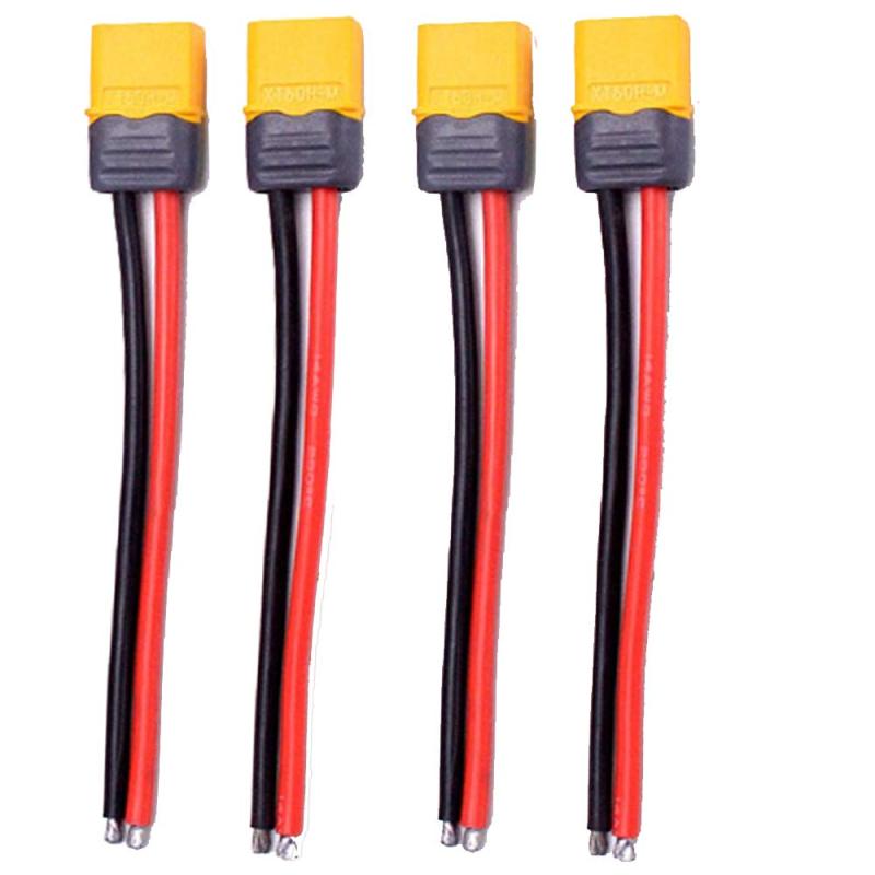 4pcs XT60Hオスコネクタプラグワイヤー150mm 12AWGシリコンワイヤー付きシースハウジング付きRC Lipoバッテリー用製品名：Amass XT60Hオスメスプラグケーブルワイヤー。長さ：150mm。ワイヤー：特別な柔らかい高...