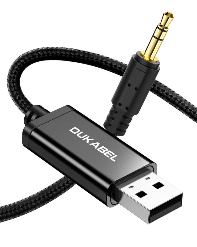 DuKabel 1.2M USB 3.5mm変換ケーブル ステレオオーディオ ケーブル Windows/Vista/XP、PS4、PS5、Linux、Chromebook、Windows Surface 3 pro、Raspberry Pi...