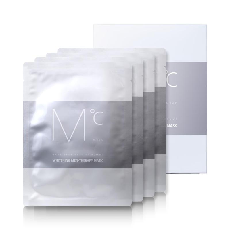 MdoC (エムドシ) メンズ トーンアップ マスク | 柔らかシートで心地よくケア | アロマの香りでリラックス | MdoC WHITENING MEN-THERAPY MASK 18ml×4柔らかいシートが肌にやさしく密着し、自然なト...