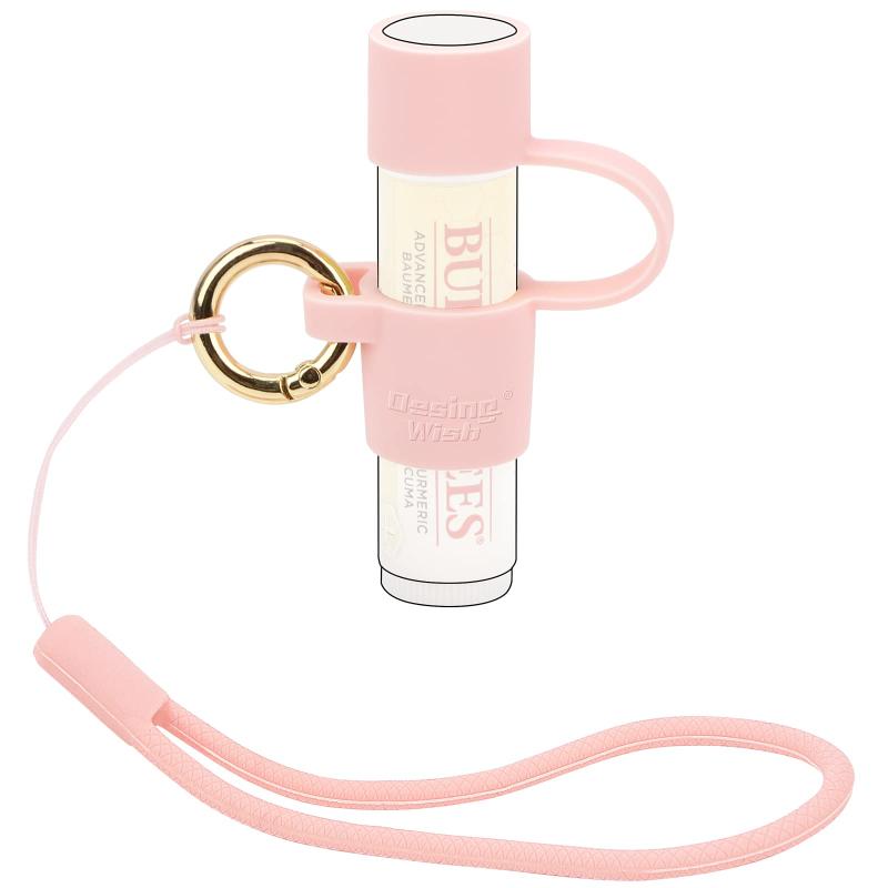 Desing Wish リップクリーム 弾性スリーブ ホルダー リップクリーム キーホルダー ポータブル リップバーム ミニ 収納ポーチ