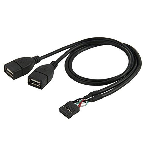 Cablecc 10ピンマザーボードメスヘッダーにCableccデュアルUSB 2.0メスアダプタケーブル50 cm10 Pin Motherboard Female Header to Dual USB 2.0 Female Adapte...