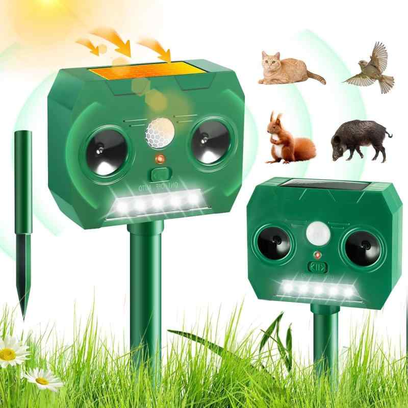 【2025新登場 動物撃退器】猫よけ 超音波 猫避け PIEPIEGO 猫よけ対策 人気版 害獣撃退器 効果絶大 犬よけ 鳥よけ LED強力フラッシュライト 赤外線センサー 二つ 超音波スピーカー ソーラー充電